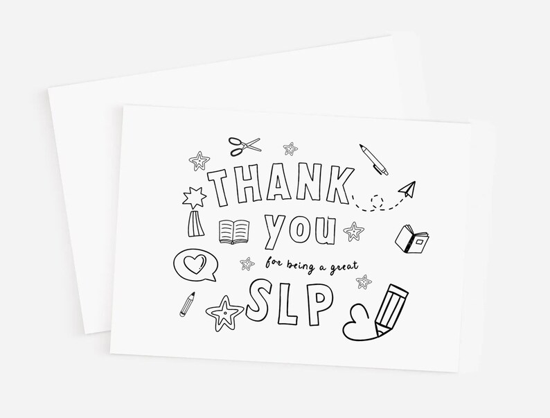 SLP Appreciation Card Thank You Card for Speech Therapists SLP ...