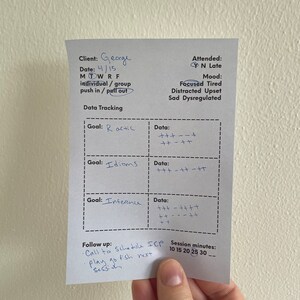 Speech Therapy Sticky Note | SLP Data Sheets | Data Collection Tracking ...