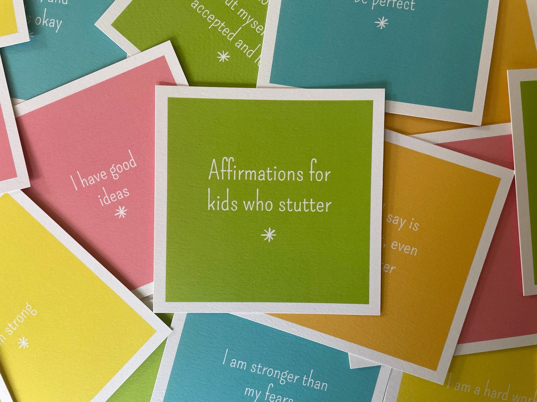 Stuttering Acceptance Cards for Kids | Positive Affirmations for Kids ...
