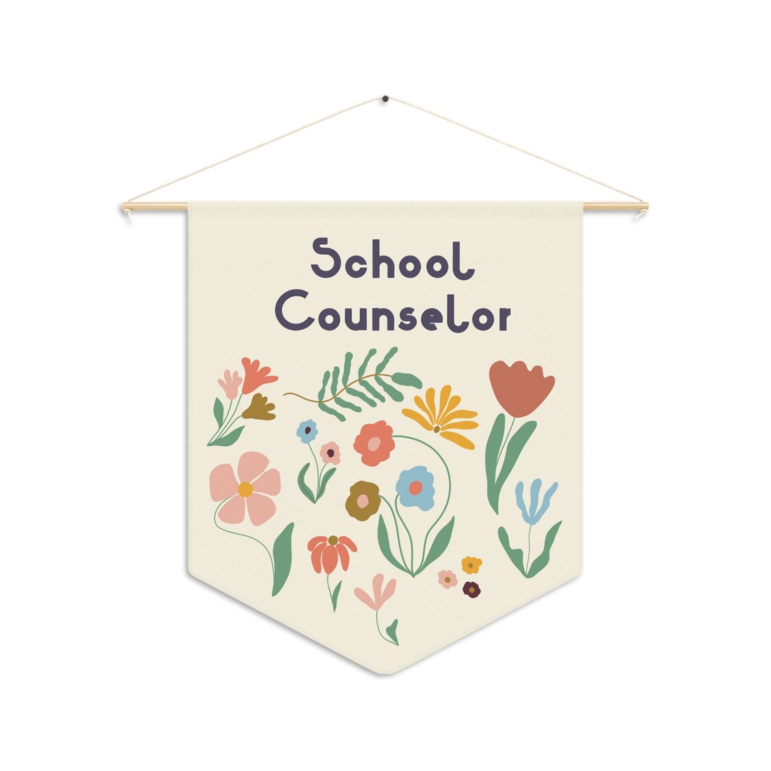 Door Sign for School Counselor - Flowers - Etsy