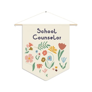 Door Sign for School Counselor - Flowers - Etsy