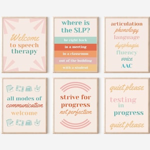 20 Poster Bundle for Slps | Speech Therapy Office Decor | Speech ...