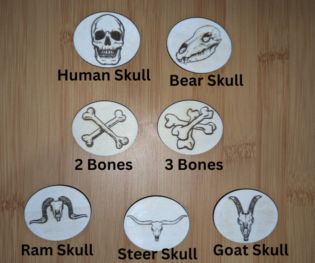 Skulls and Bones Tokens Depictions of Bones and Skulls for Offerings - Etsy