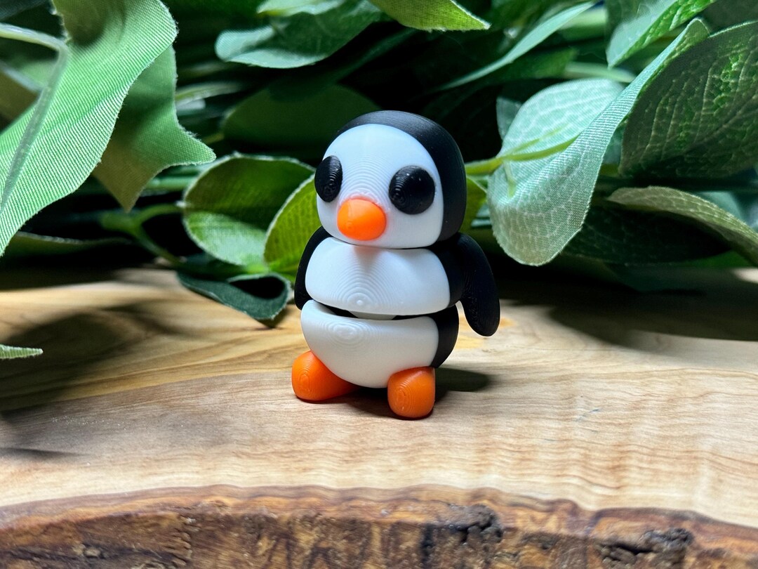 Cute Mini Penguin Fidget Toy / Flexible Animal / 3D Printed Articulated ...