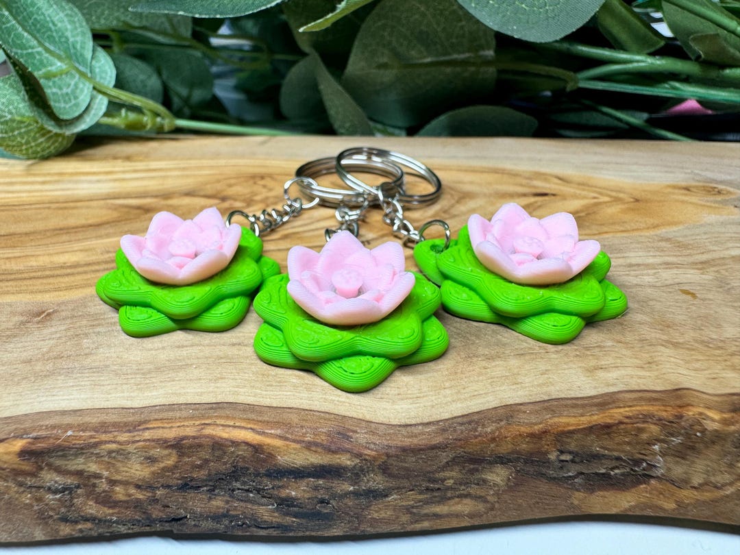 Lotus Flower Keyring/ Waterlily Keychain/ Cute Keyring/ 3D Printed - Etsy