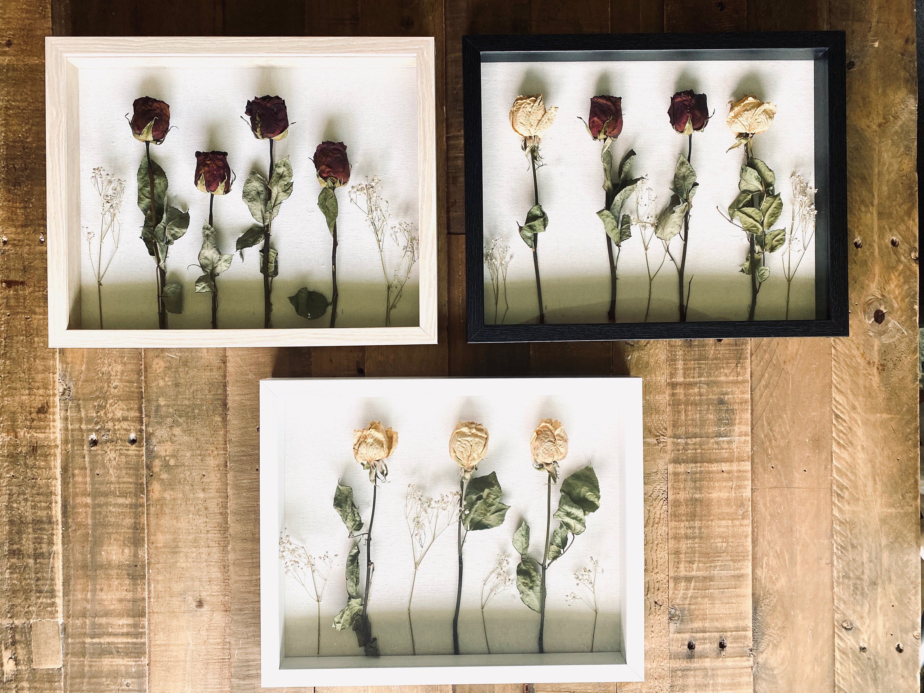 Framed Red Roses in Maplewood Frame Perfect for Any Gift to Loved Ones ...