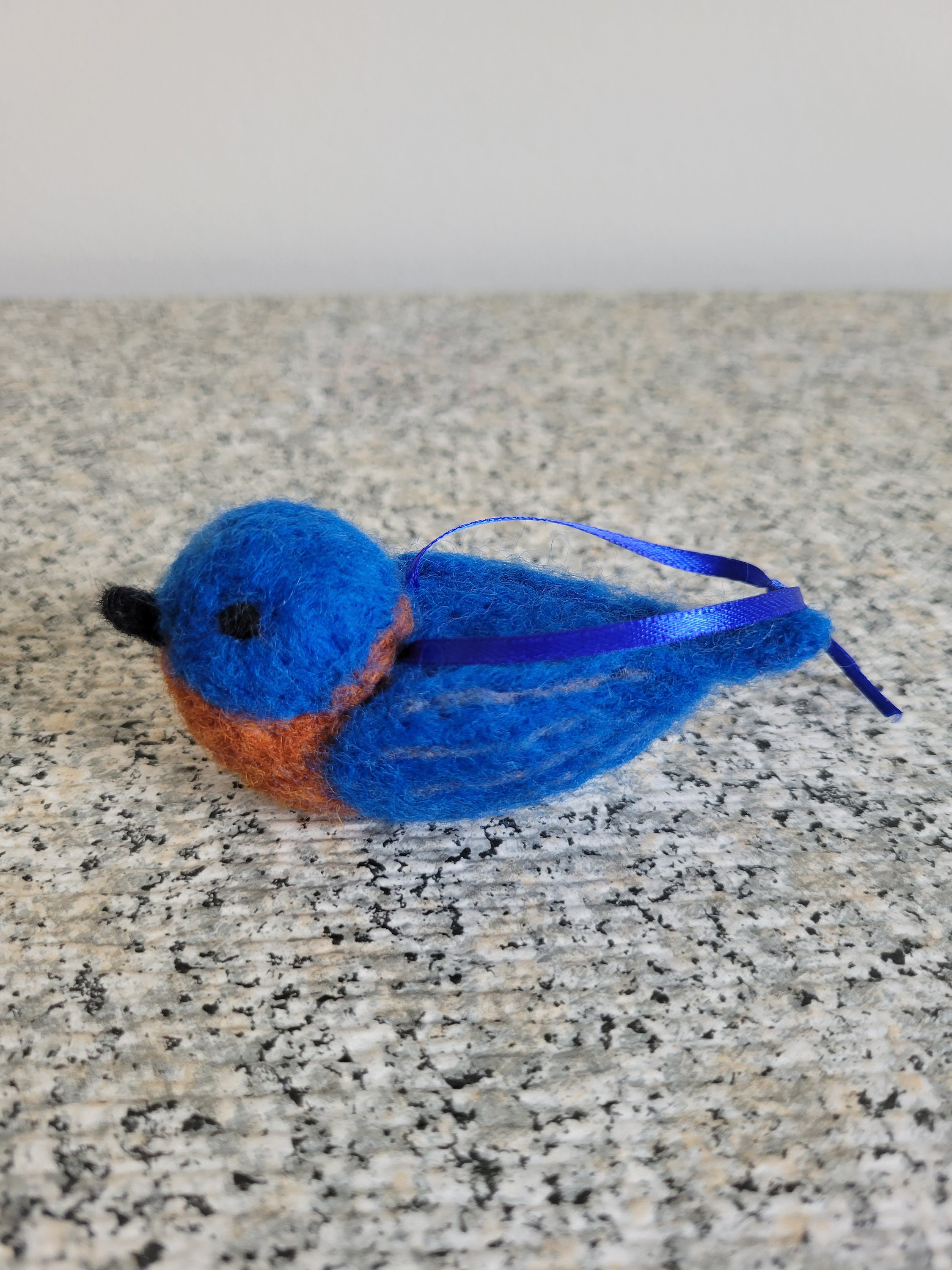 Needle Felted Blue Bird Ornament - Etsy UK