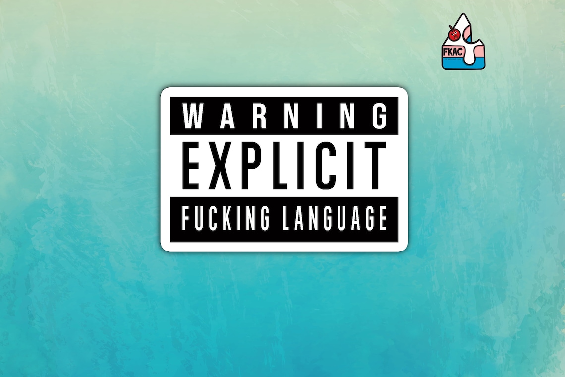 Warning Explicit Language Sticker waterproof Sticker funny - Etsy
