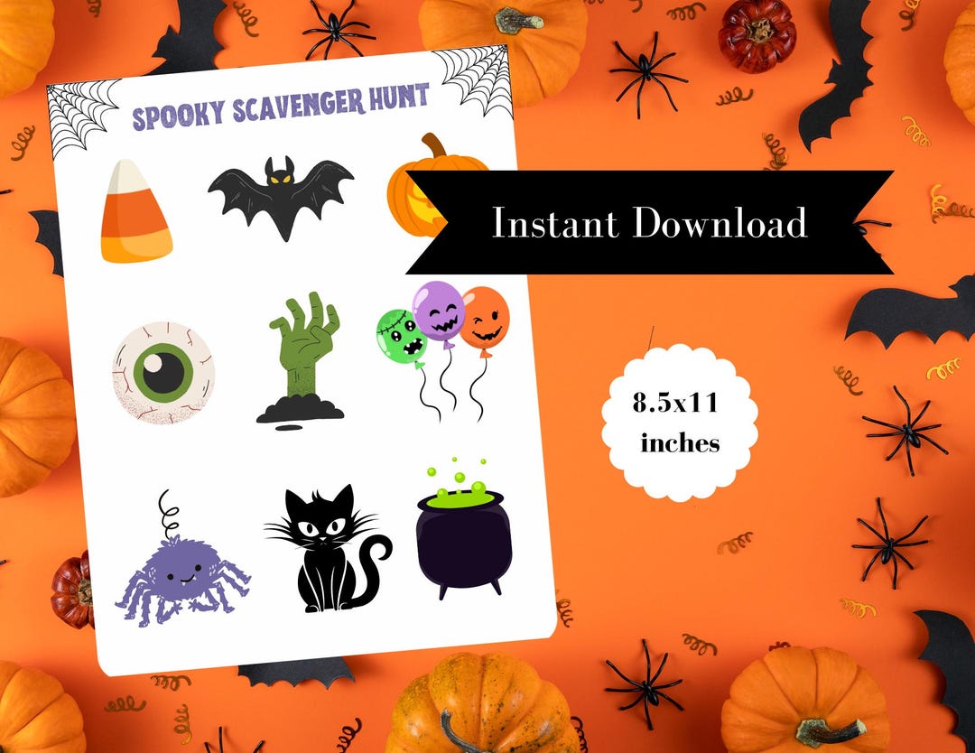 Halloween Scavenger Hunt, Scavenger Hunt, Kids Scavenger Hunt Printable ...