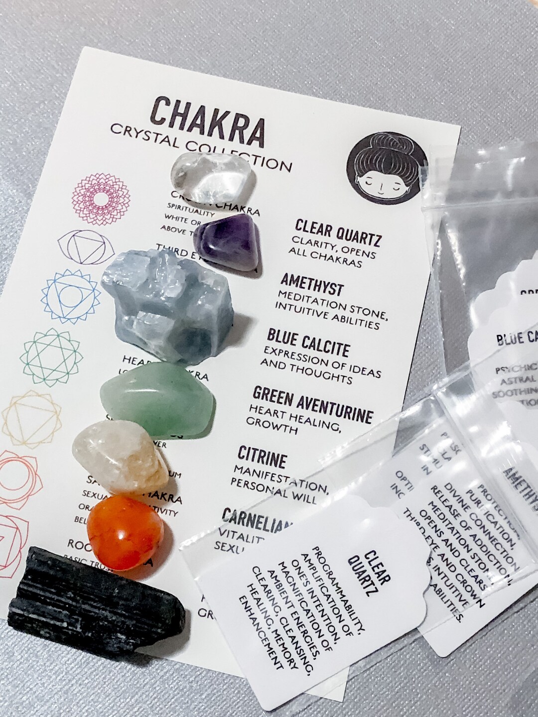 Chakra Crystal Collection With Display Box, Chakra Healing Crystals ...