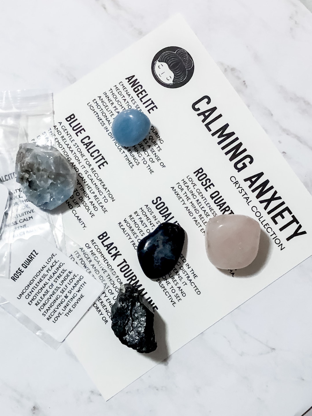 Calming Anxiety Crystal Collection, Anxiety Healing Crystal Set ...