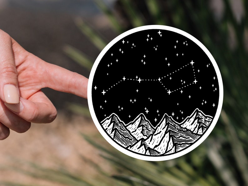 Sticker Big Dipper ursa Major in the Starry Sky Over a - Etsy