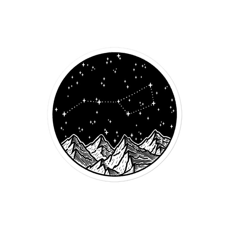Sticker Big Dipper ursa Major in the Starry Sky Over a - Etsy
