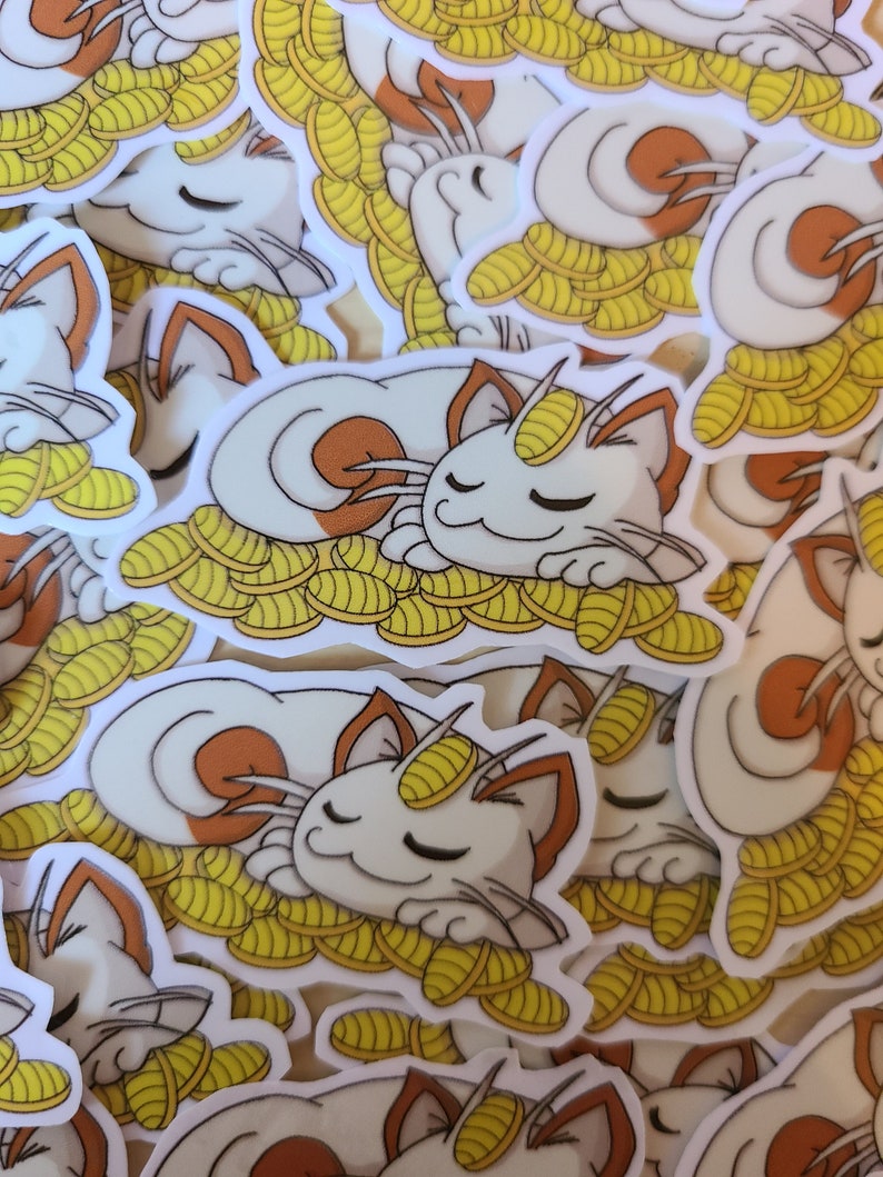 Meowth Pokecats Vinyl Sticker Water Resistant - Etsy