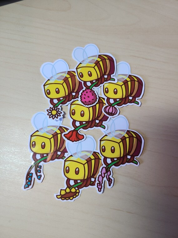 Minecraft Bee Vinyl Stickers Set of 7 Designs - Etsy