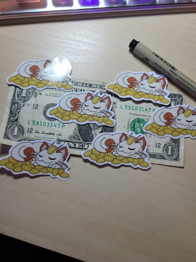 Meowth Pokecats Vinyl Sticker Water Resistant - Etsy