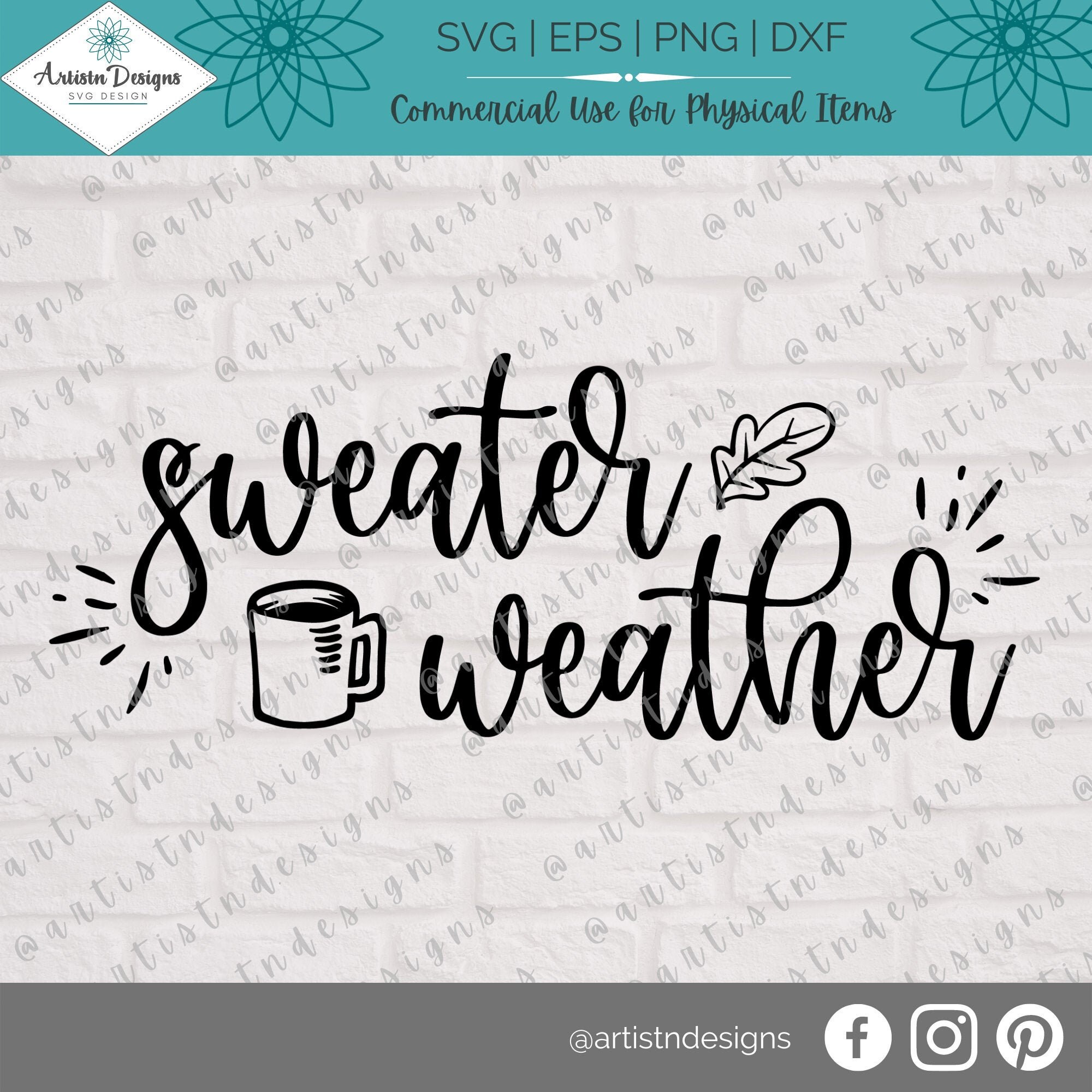 Sweater Weather SVG Sweater Weather coffee cup SVG Sweater | Etsy