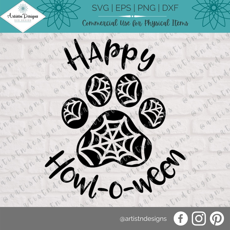 Happy Howl-o-ween Dog Paw SVG Dog Paw Label SVG Dog Treat | Etsy