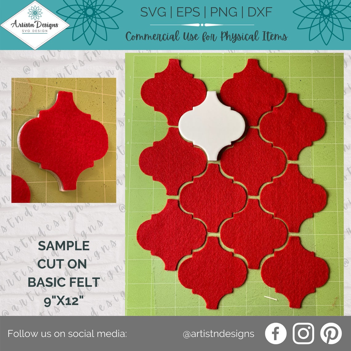 Tile Ornament SVG Template - Lantern Arabesque Tile Template - Retro ...