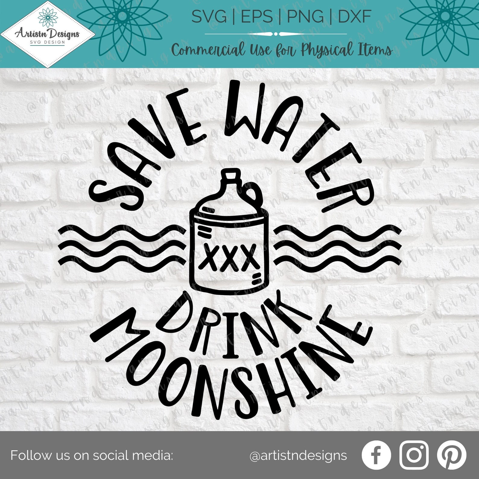 Save Water Drink Moonshine SVG - Drink Sayings SVG - Moonshine Quotes ...