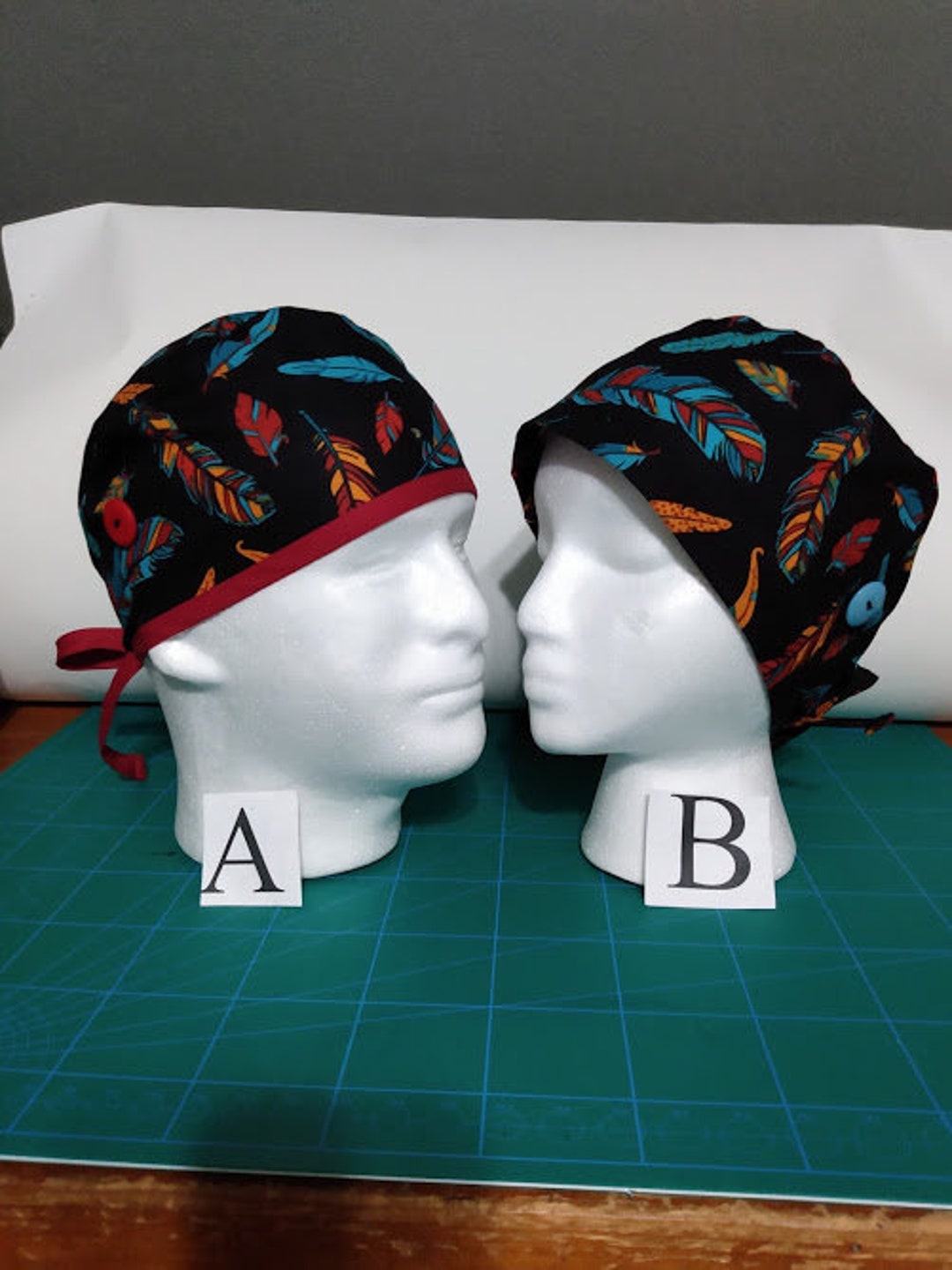 Native Feathers --- Scrub Hats for Men/women, Surgical Scrub Caps ...