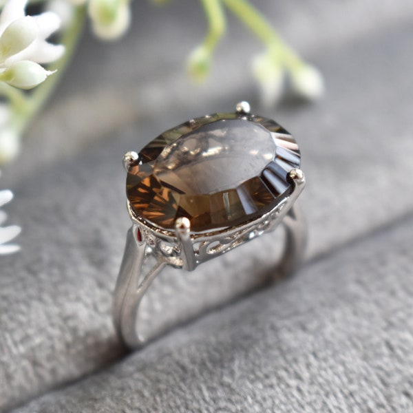Smoky Quartz Ring - Etsy
