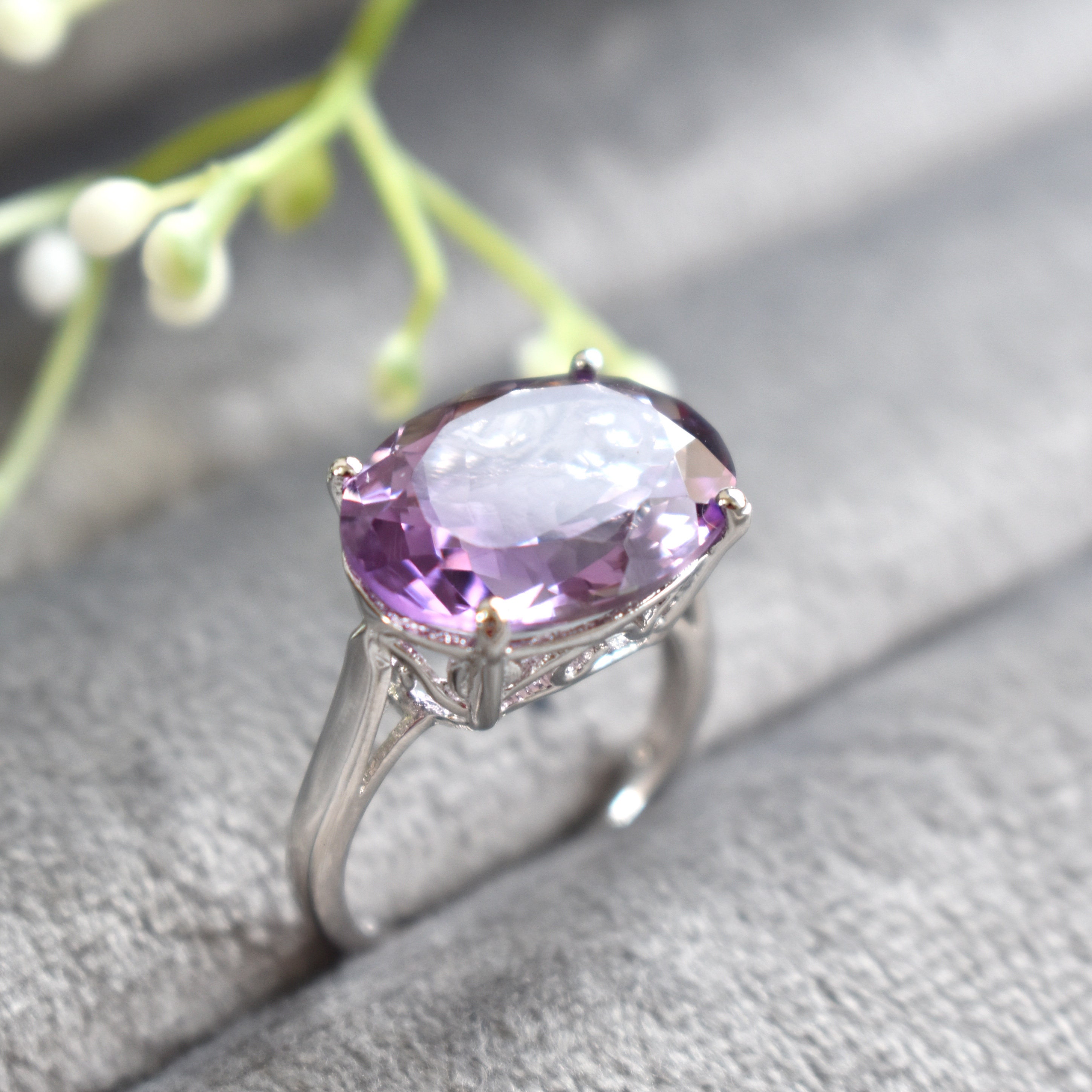 Amethyst Stack Ring - Etsy