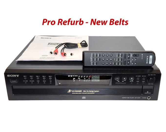 Sony CDP-CE375 5-disc Carousel CD Changer Player, Remote, New Belts ...