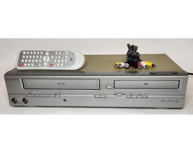 Emerson VHS VCR/DVD Combo With Remote Control, Cable, Manual, EWD2204 ...