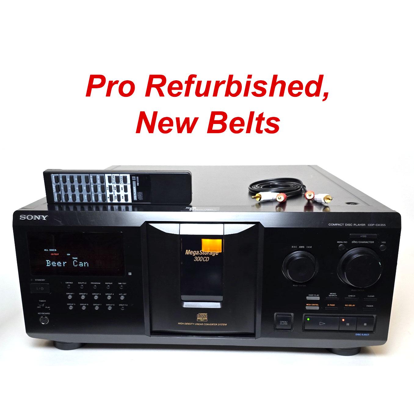 Sony CDP-CX355 Megastorage 300 CD Changer With Remote Control New Belts ...