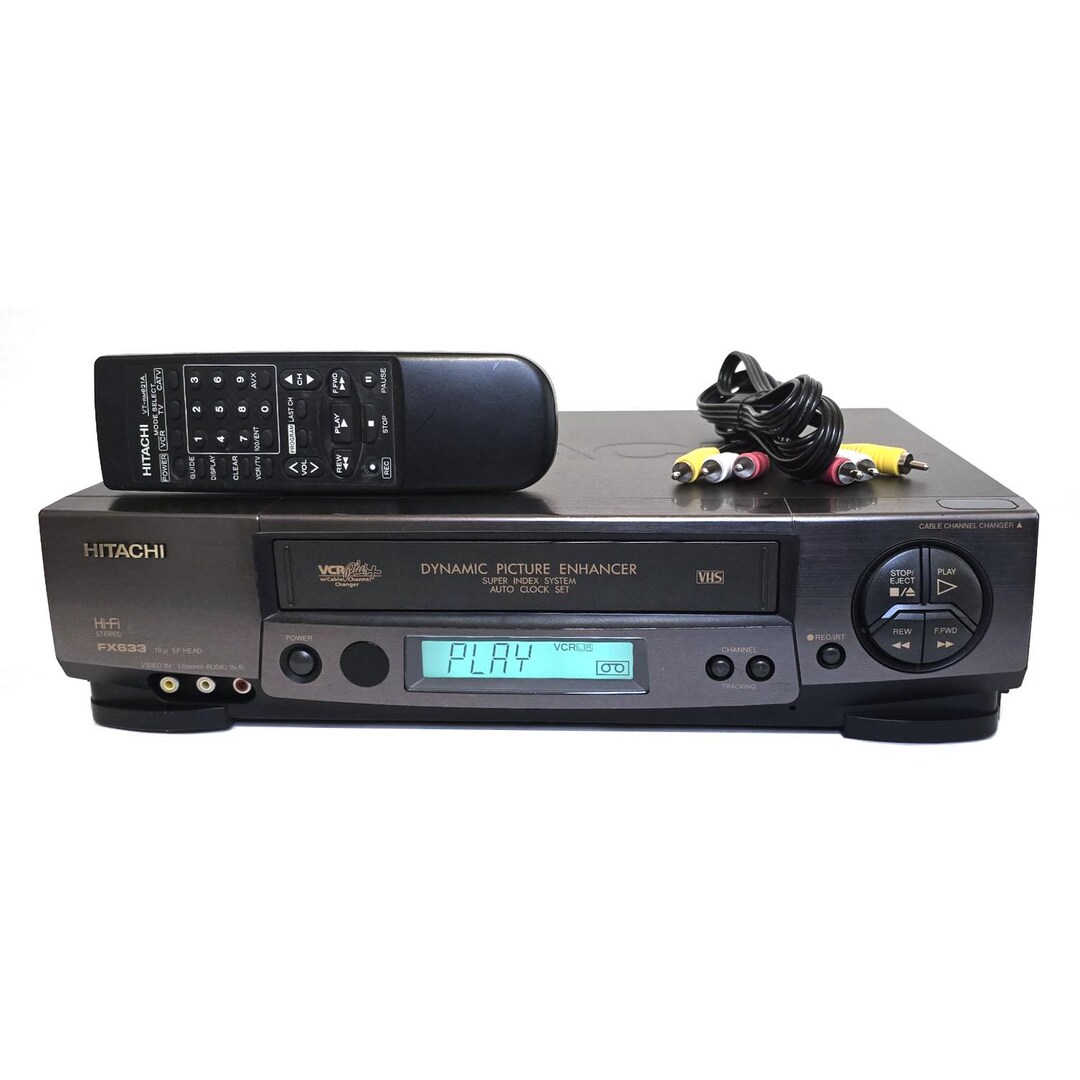 Hitachi VHS VCR 4-head Hi-fi Stereo With Remote, AV Cable, Vt-fx633a ...