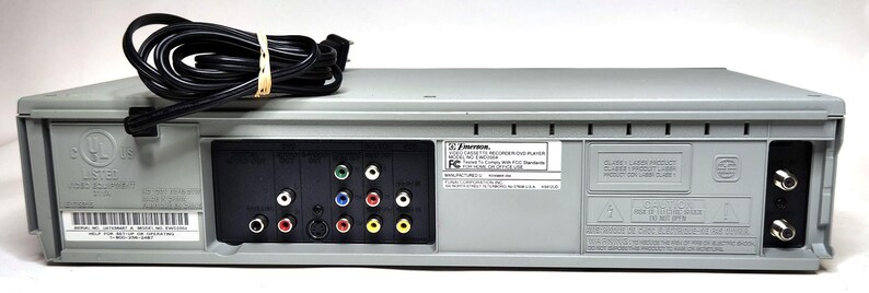 Emerson VHS VCR/DVD Combo With Remote Control, Cable, Manual, EWD2004 ...