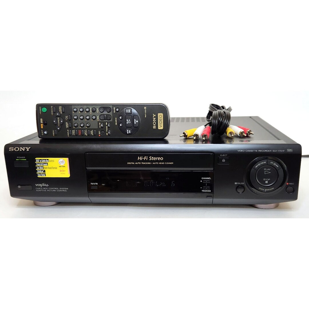 Sony VHS 4-head Hi-fi Stereo VCR, Remote Control, Cable, Slv-775hf ...