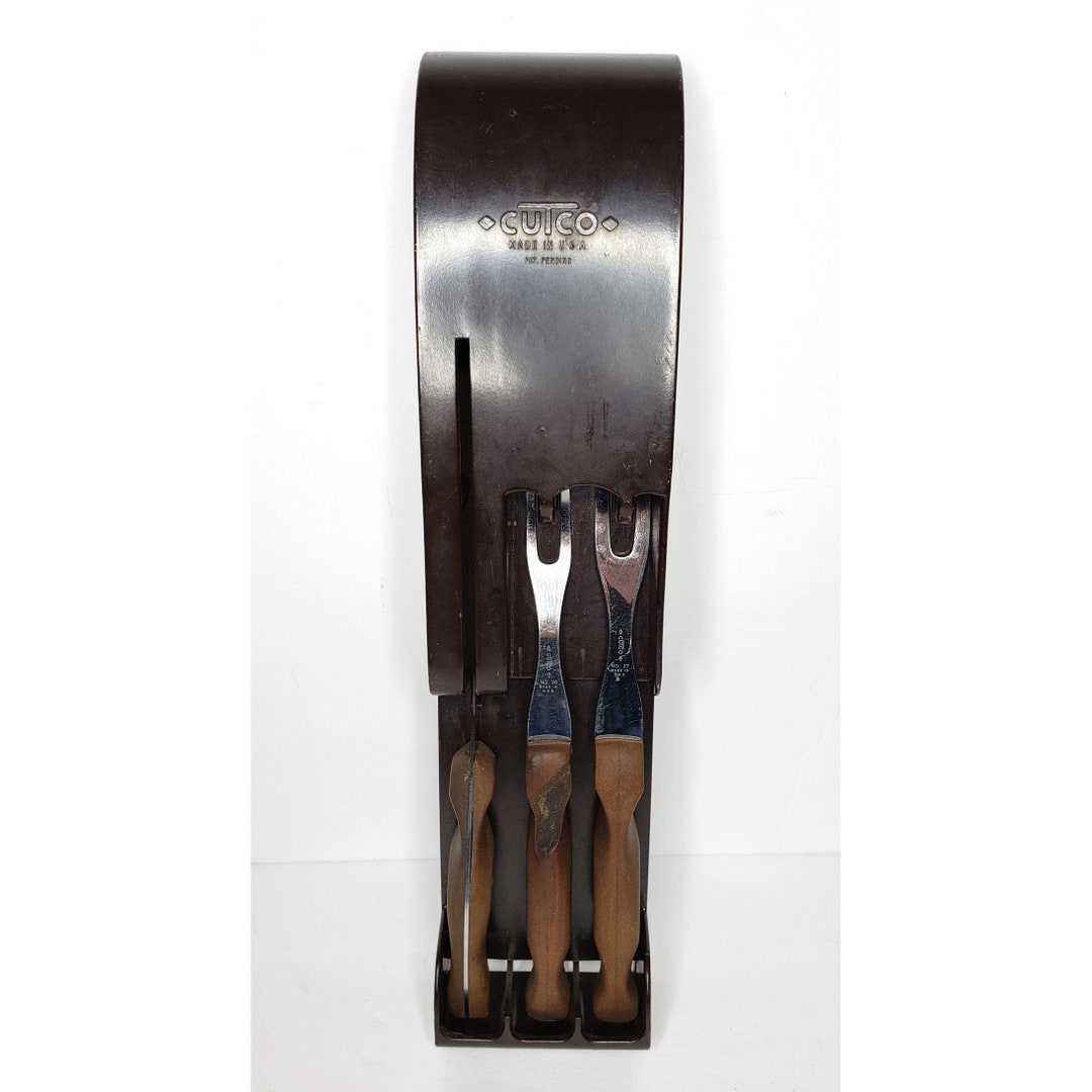 CUTCO Vintage Carving Knife Set Brown 23, 26, 27 Wall Mount Tray USA - Etsy