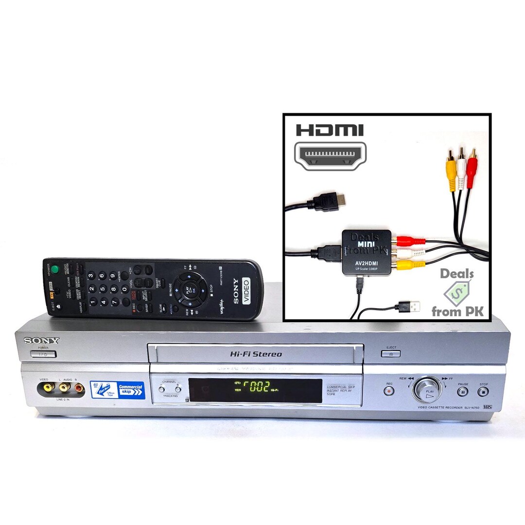 Sony VCR, HDMI Converter, Remote, 4-head Hi-fi Stereo, SLV-N750 Tested ...