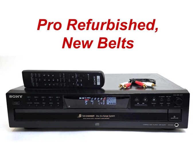 Sony CDP-CE375 5-disc Carousel CD Changer Player, Remote, New Belts Pro ...
