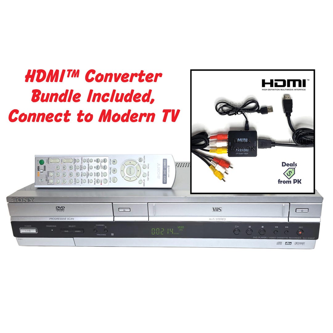Sony VCR/DVD Combo, HDMI Converter, Remote Control, Manual, Slv-d360p ...