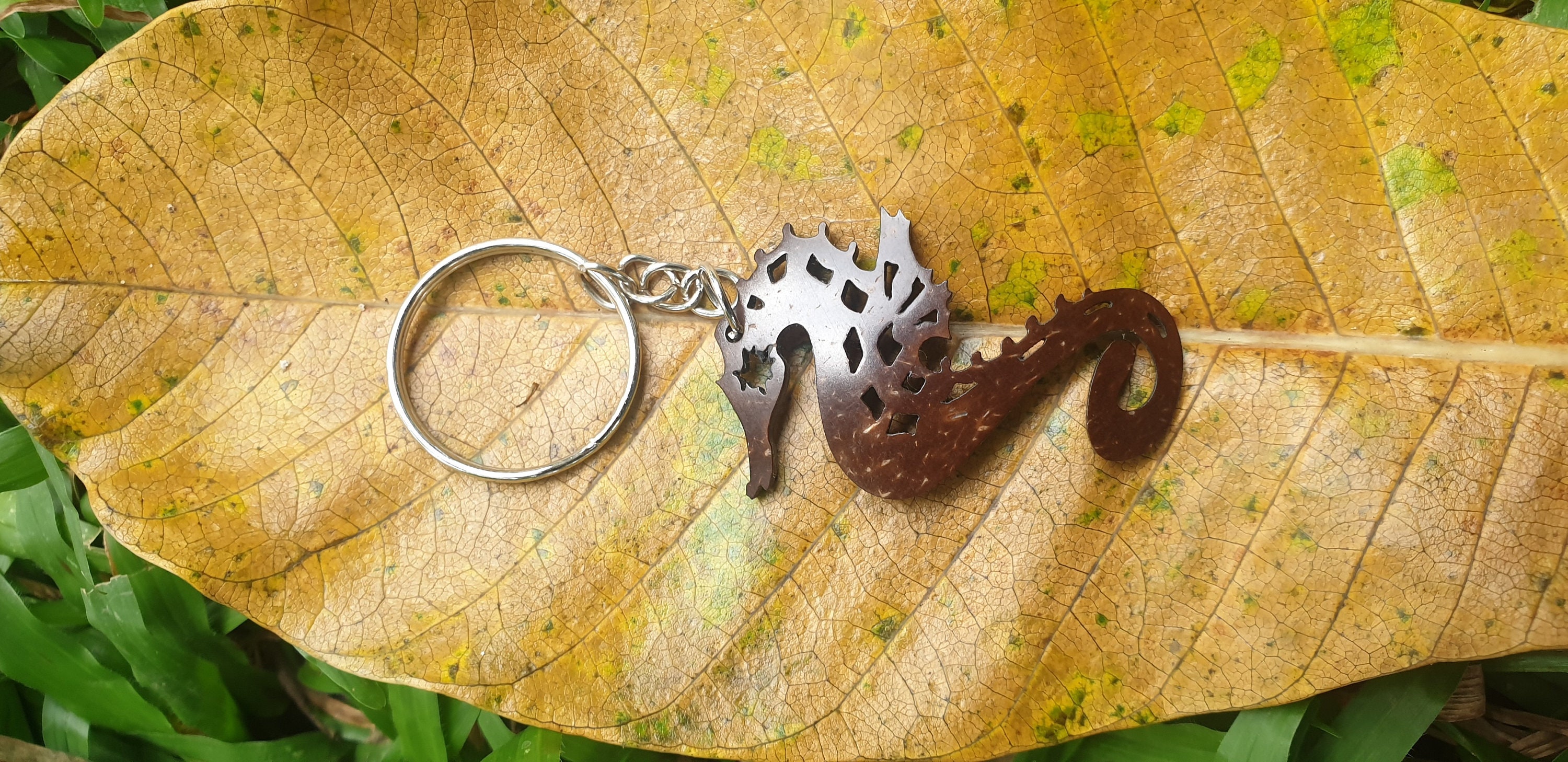 Coconut Shell Dragon Keychain Coconut Shell Gifts for Dragon - Etsy