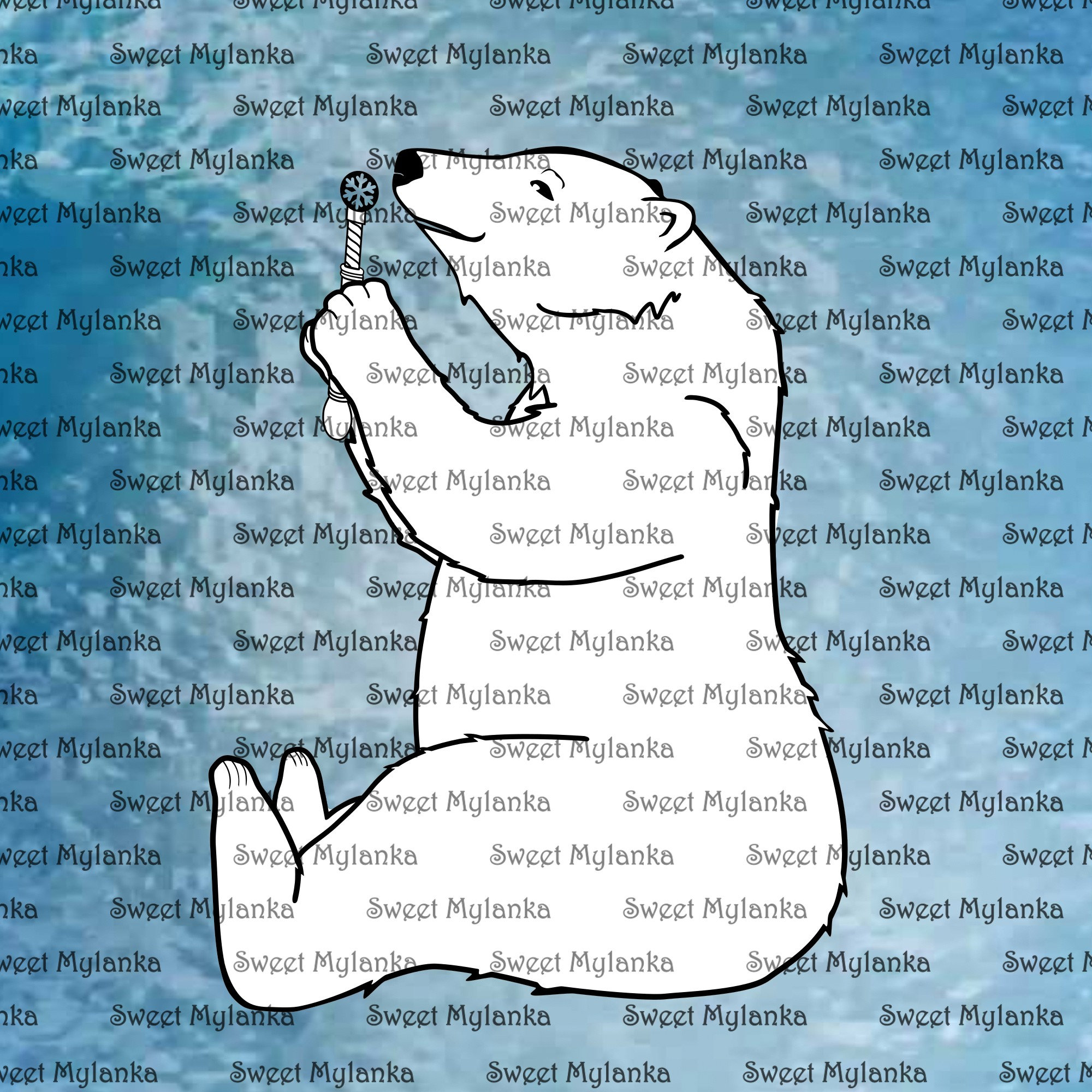 Polar Bear Snowflake SVG PNG EPS Pdf Dxf - Etsy