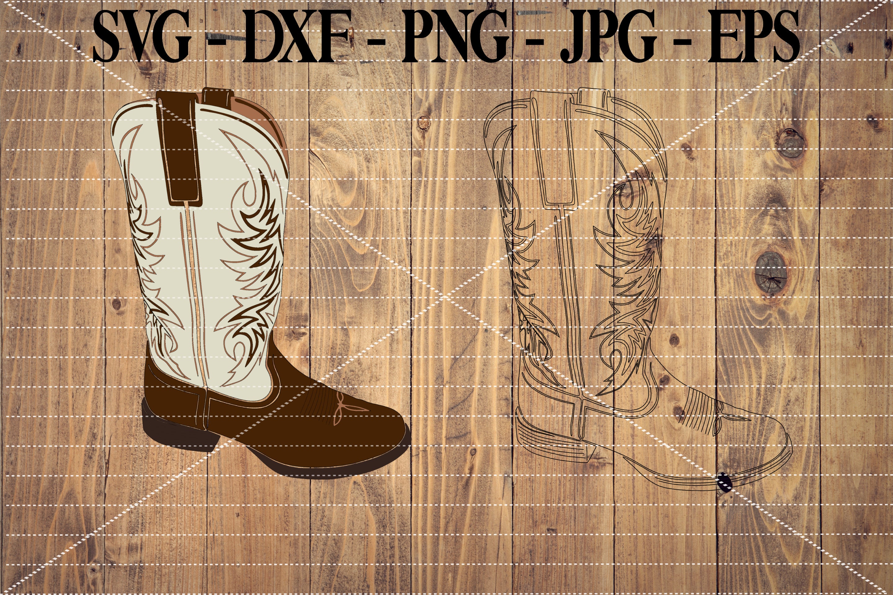 Cowboy Boot Bundle - SVG, DXF, PNG, Eps, Jpg - Etsy