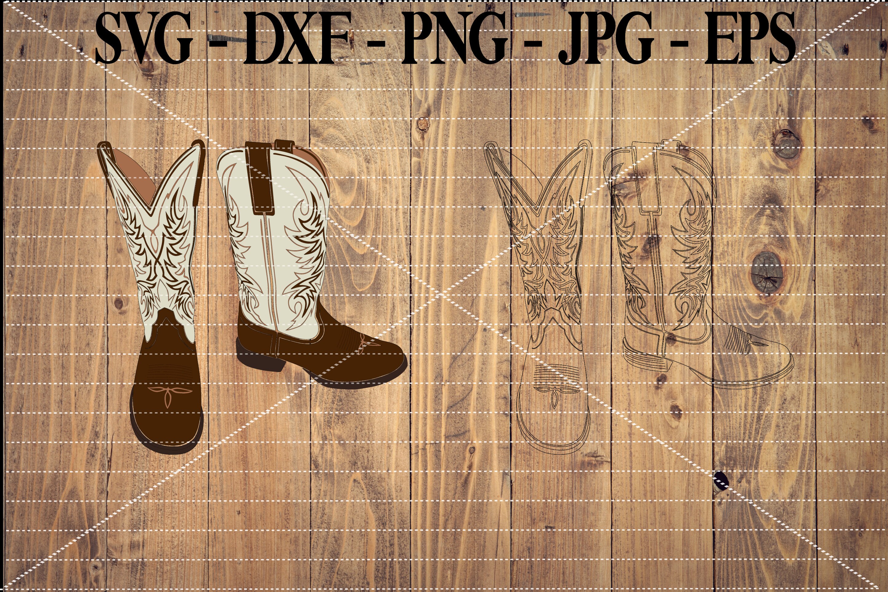 Cowboy Boot Bundle - SVG, DXF, PNG, Eps, Jpg - Etsy