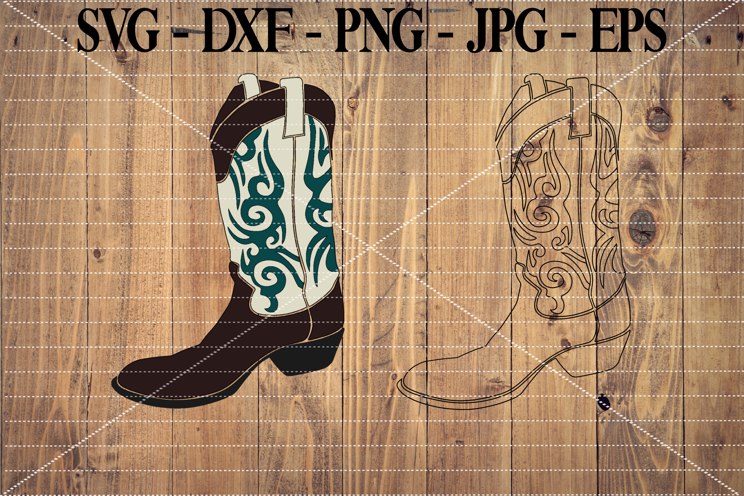 Cowboy Boot Bundle - SVG, DXF, PNG, Eps, Jpg - Etsy
