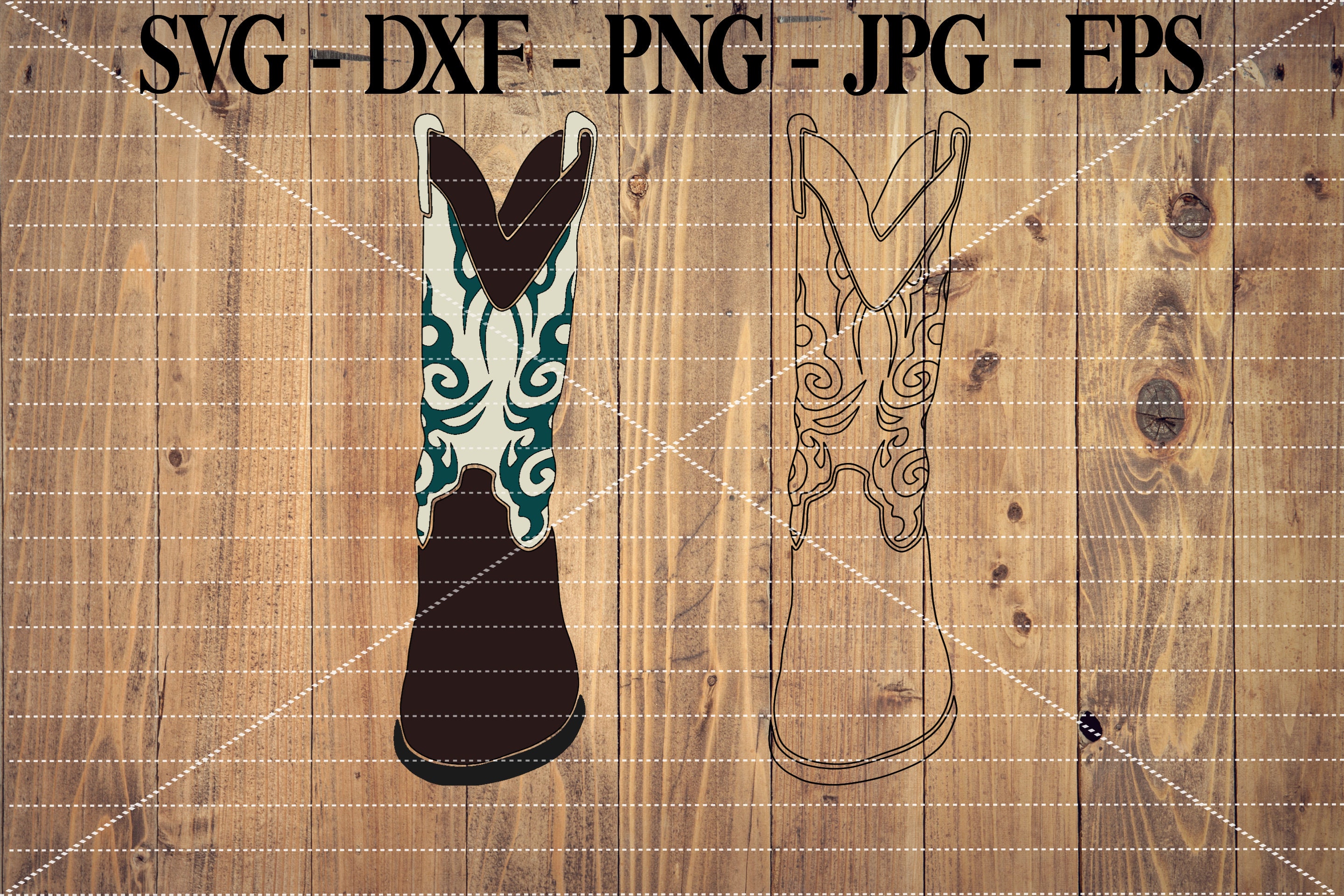 Cowboy Boot Bundle - SVG, DXF, PNG, Eps, Jpg - Etsy