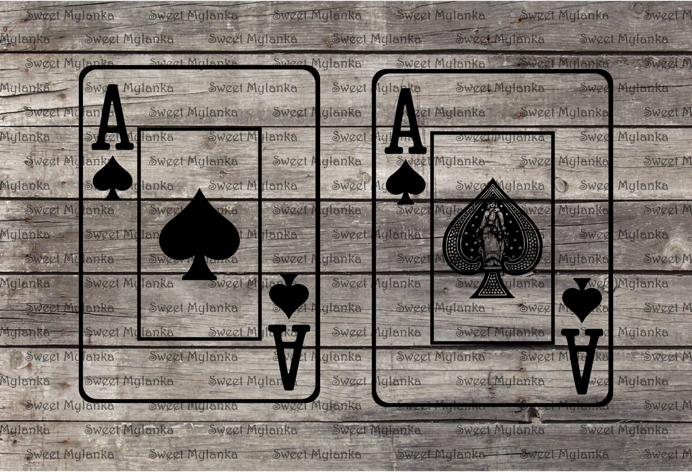 Royal Flush of Spades SVG - DXF - PNG - Eps - Pdf Bundle - Etsy