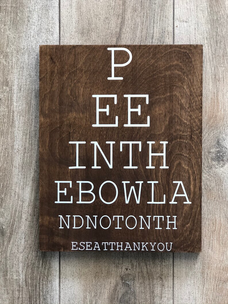 Eye Chart: Pee in the Bowl - Etsy