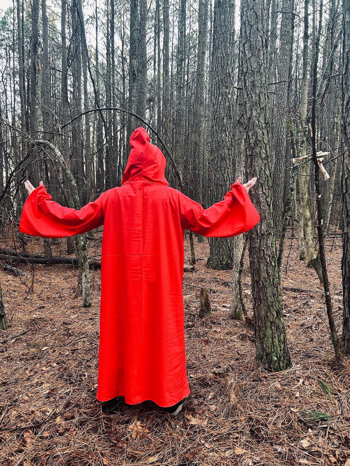 Red Tau Robe Magician Occult Robe Stage Costume Wizard Robe Red Cotton ...
