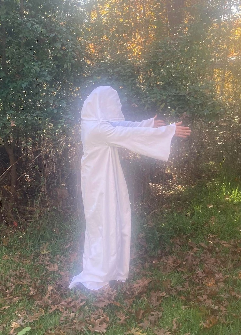 White Tau Robe Witch Wizard Magician Ceremonial Ritual Gothic Witchy ...