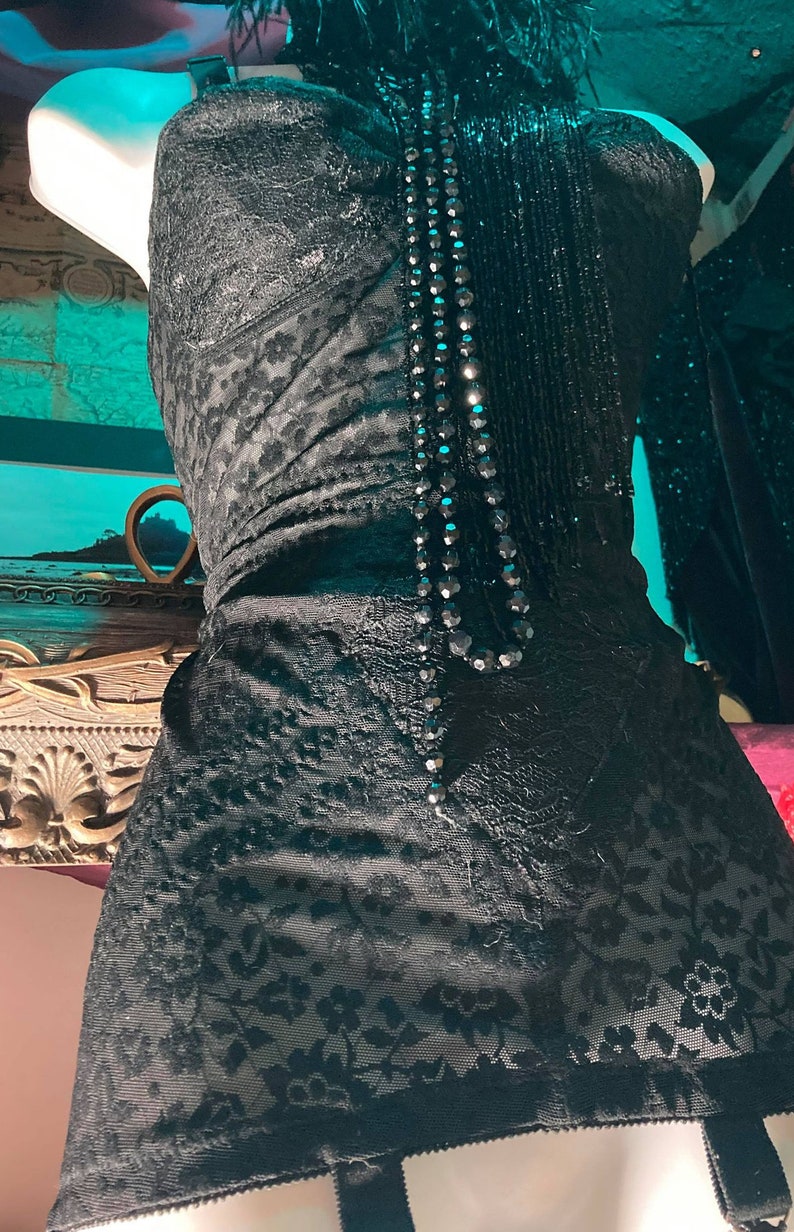 Black Vintage Girdle Shaper Dress Nylon Lace Garters Vintage - Etsy