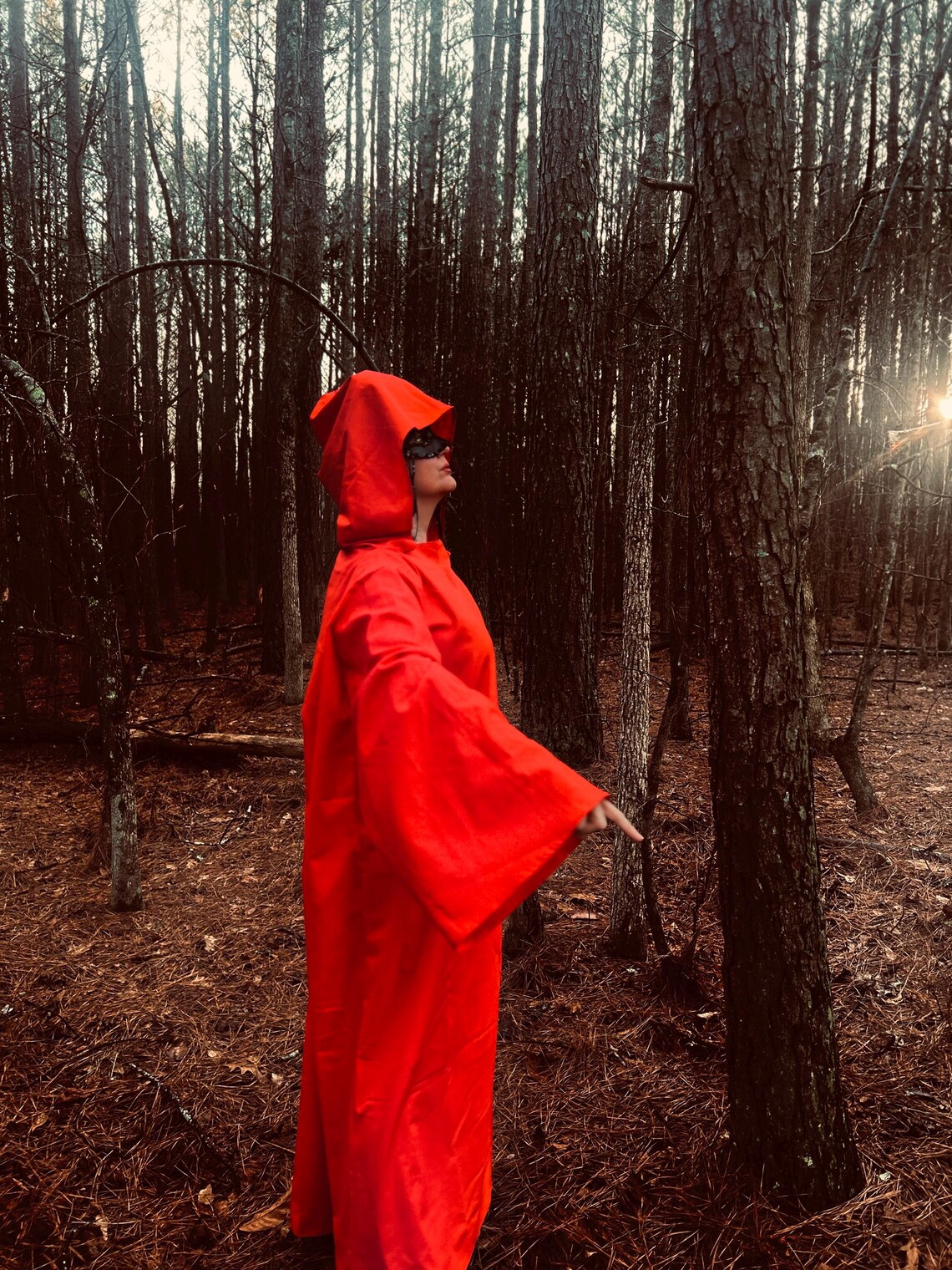 Red Tau Robe Magician Occult Robe Stage Costume Wizard Robe Red Cotton ...