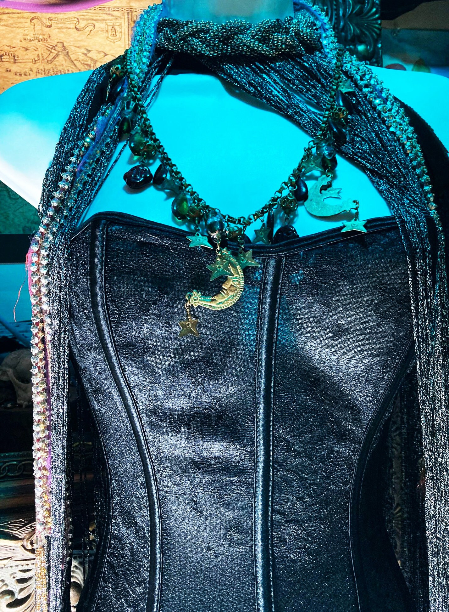 Black Vintage Bustier Lace Corset Garters Gothic Noir Vamp - Etsy